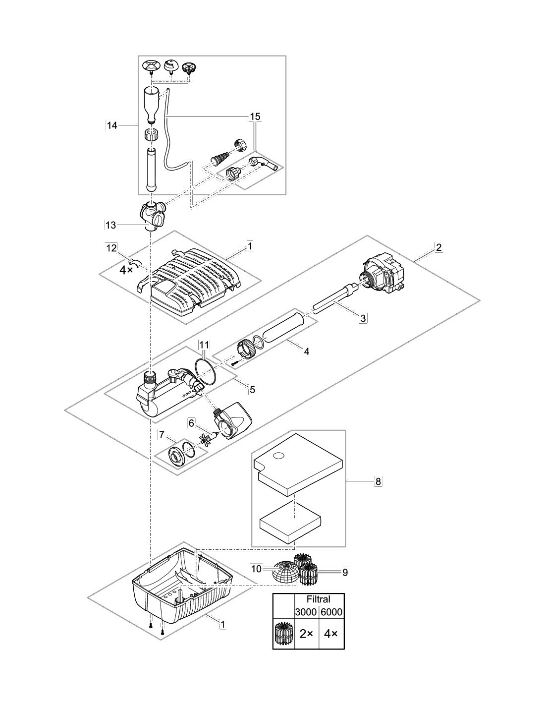 Filtral UVC 6000 - FICHE PIECES DETACHEES